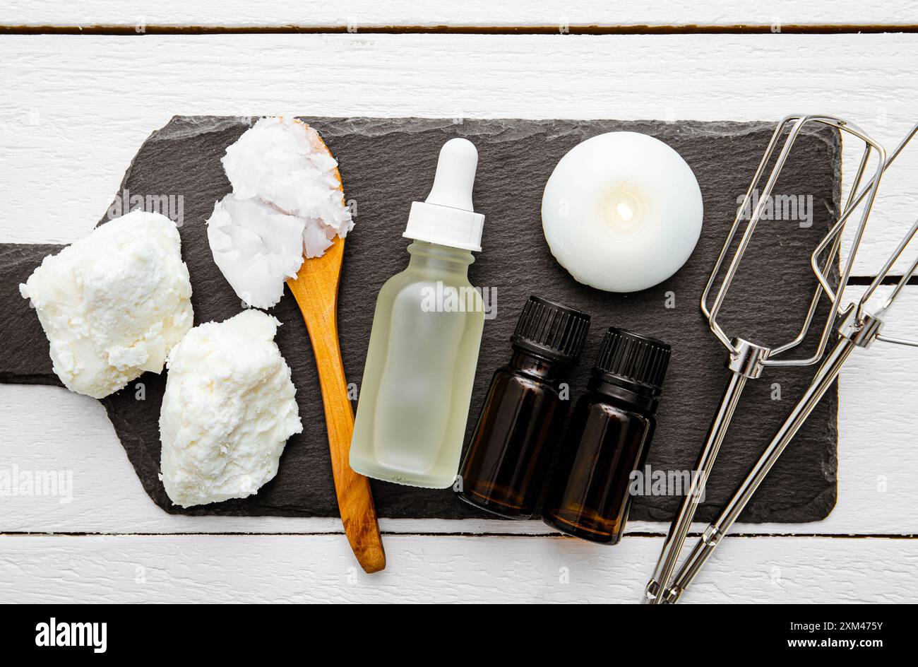 Making bodywhip also known as body butter, skin care moisturizer cream ...