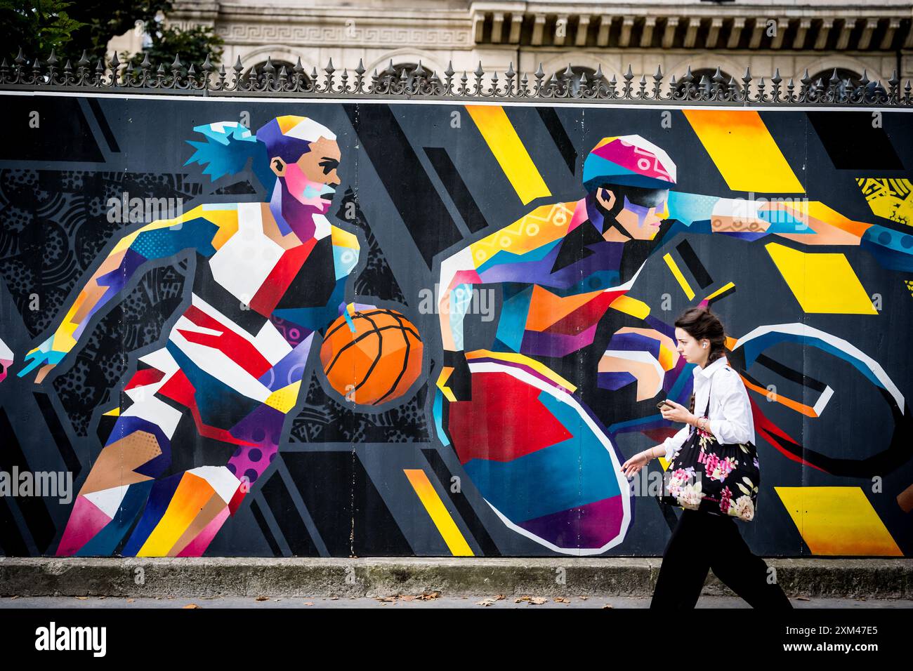 Wall painting at Belgian Embassy in Paris with para-athletes in Belgian ...