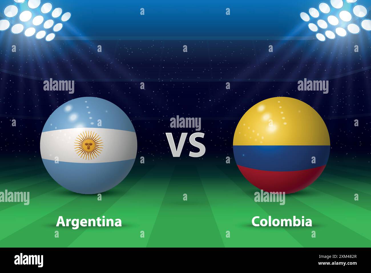 Argentina vs Colombia. Soccer scoreboard broadcast graphic template ...