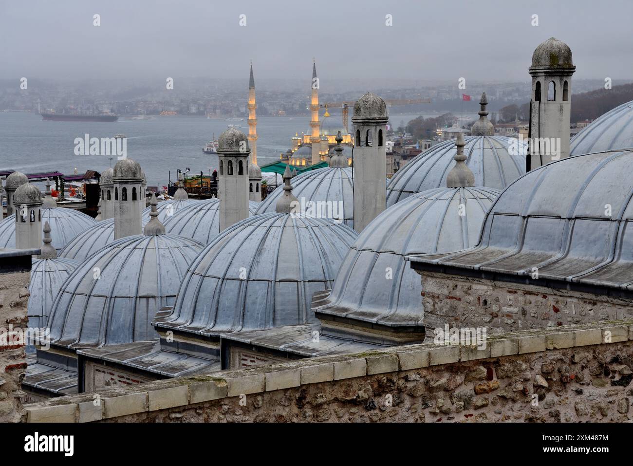 View of cupolas from Suleimaniye mosque of Istanbul, Turkey Stock Photo ...