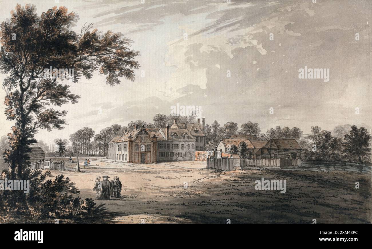 Watercolor on canvas painting of the Bishops Palace Bromley A country ...