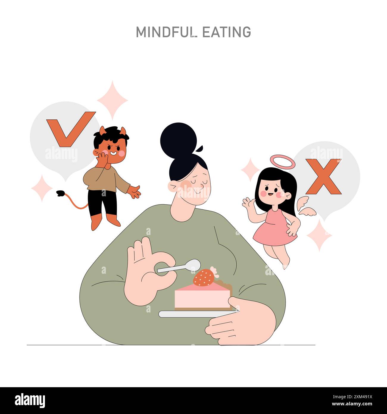 Mindful Eating concept. A person making a healthy food choice ...