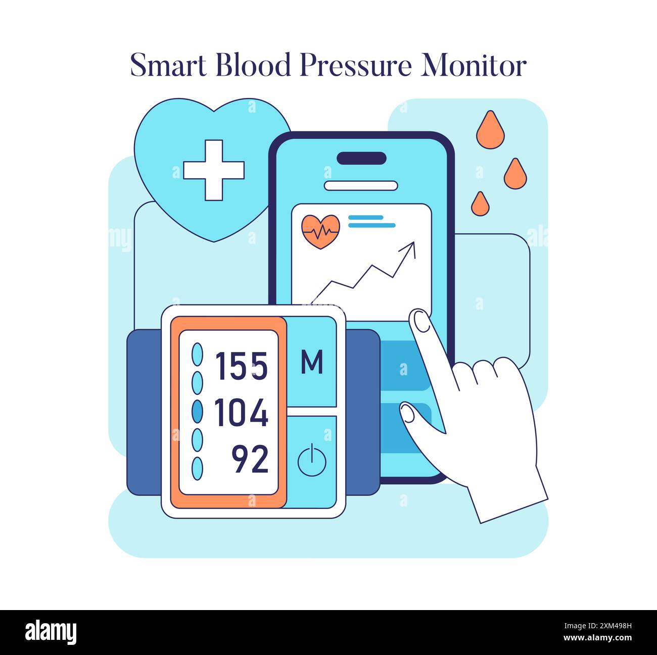 Mobile blood pressure monitor Stock Vector Images - Alamy