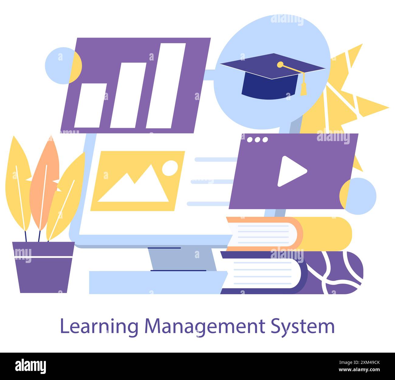 Online education concept. A mix of digital resources and diploma ...