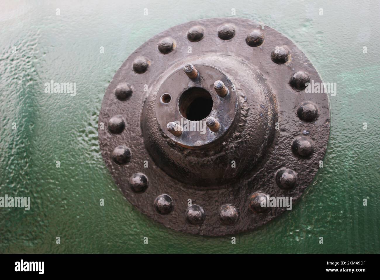 an old round metal flange Stock Photo - Alamy