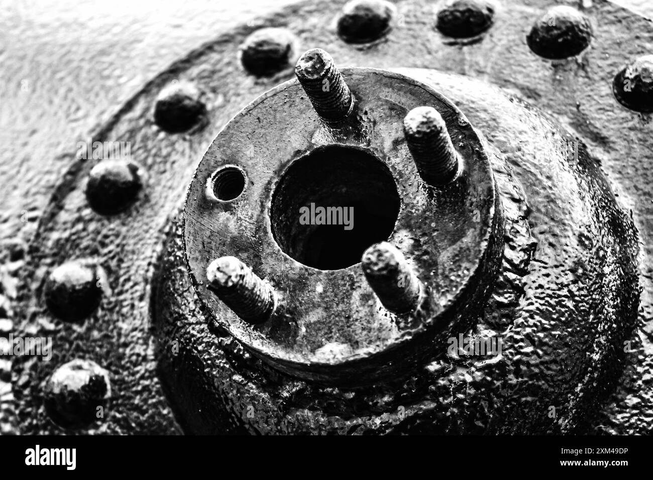an old round metal flange Stock Photo - Alamy