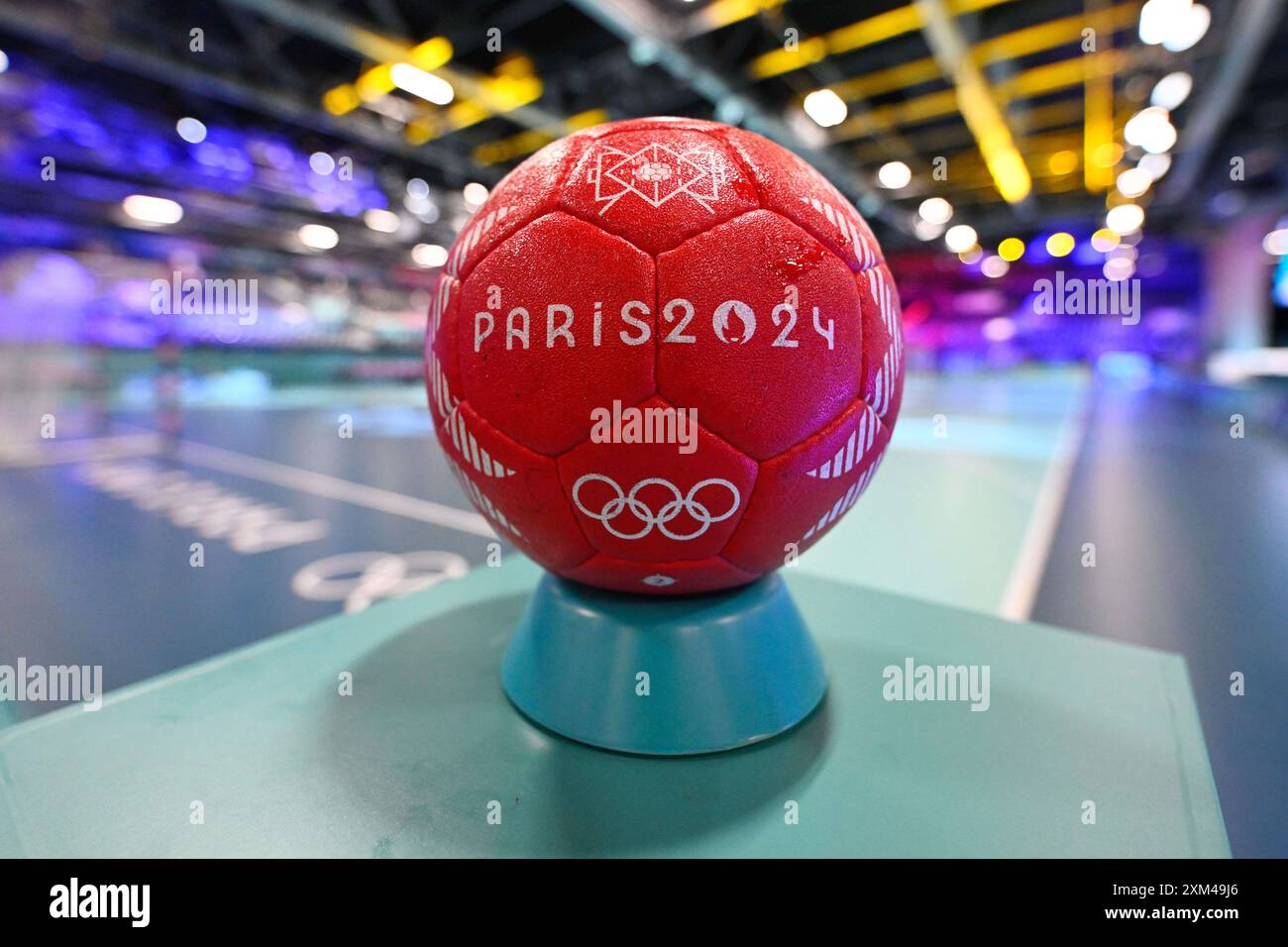 Paris, France. 25th July, 2024. Official match ball, Handball, Women's ...