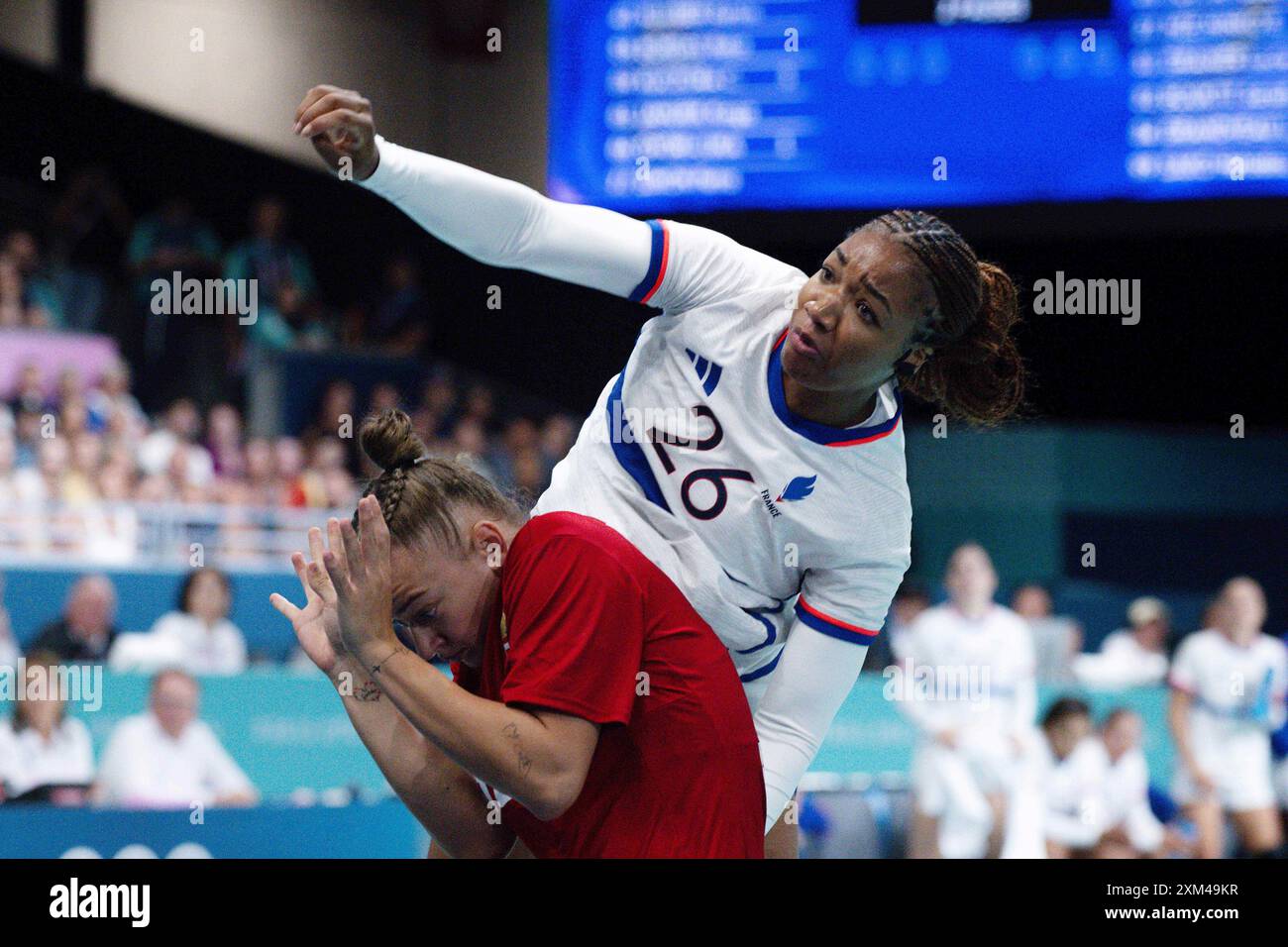 Paris, France. 25th July, 2024. Pauletta Foppa of France, Handball ...