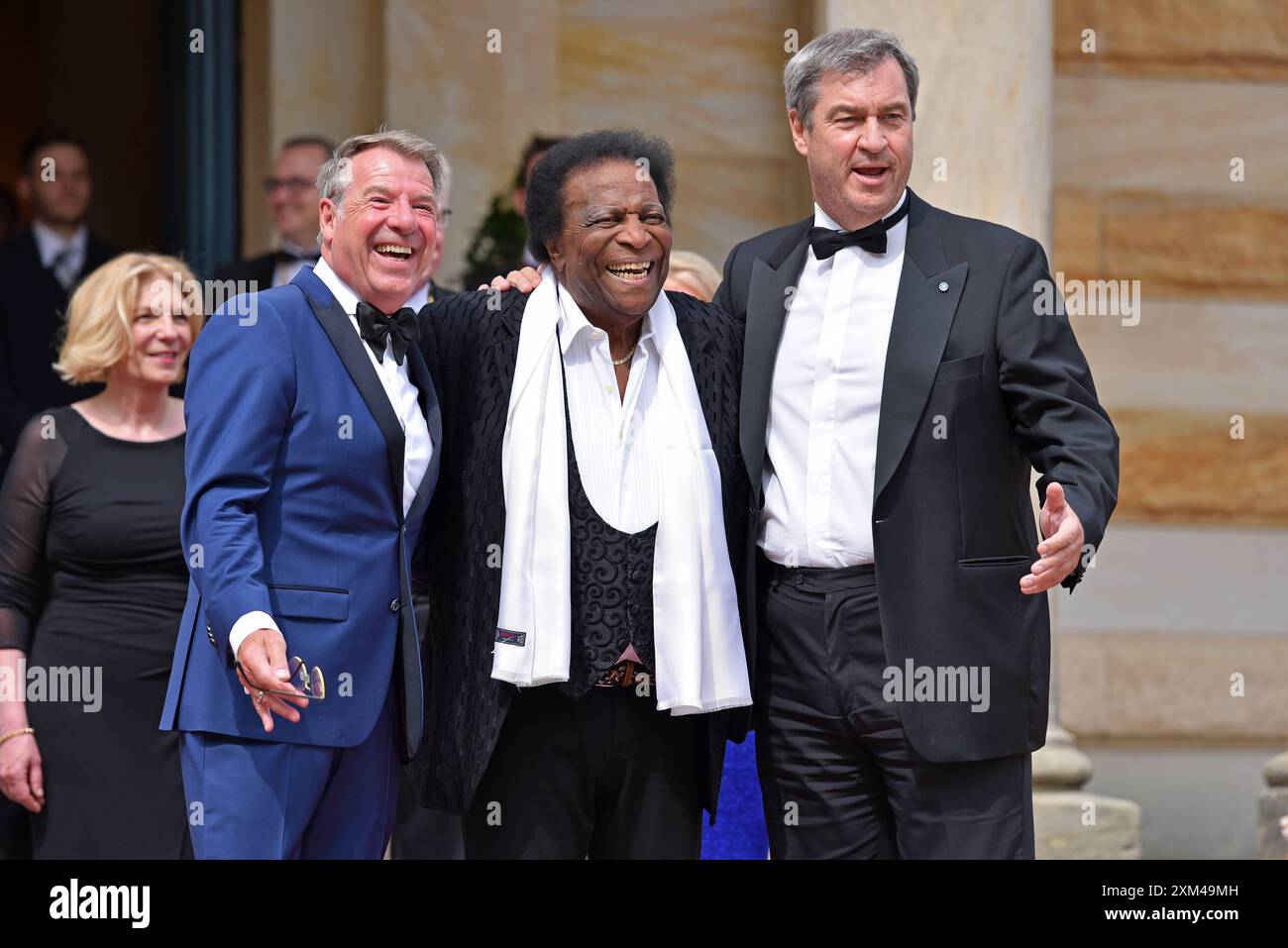 Patrick Lindner, Roberto Blanco, Markus Söder bei der Eröffnung der ...