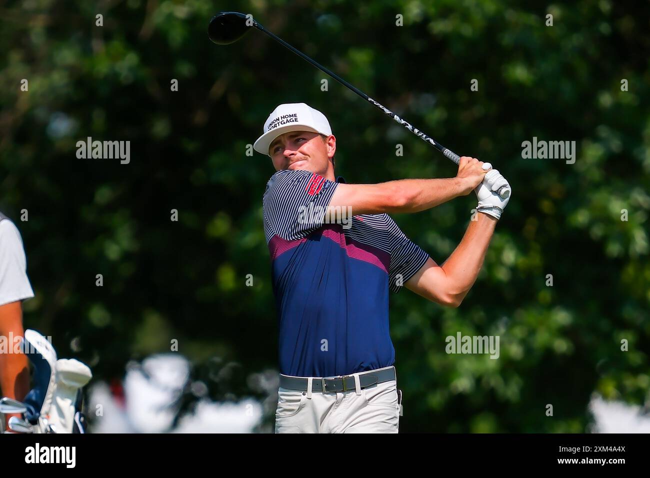 Blaine, Minnesota, USA. 25th July, 2024. LUKE CLANTON tees off at hole 10 during the 2024 PGA 3M ...