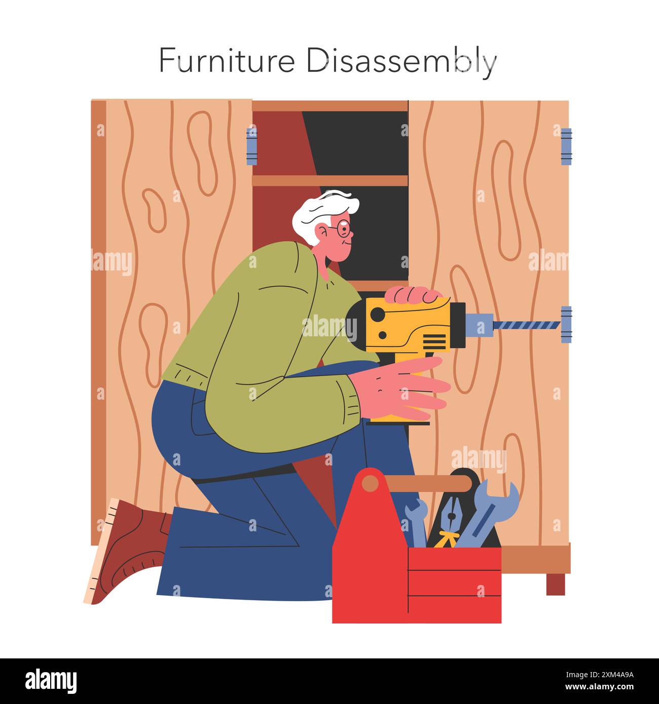 Cartoon illustration man moving home hi-res stock photography and ...