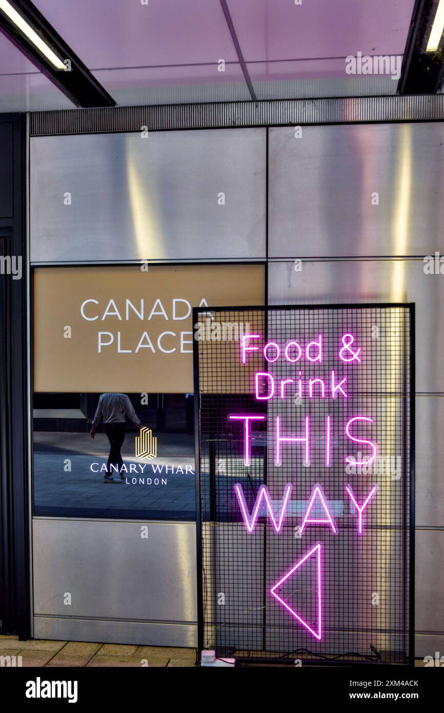 Food & Drink This Way Sign, Canada Place, Canary Wharf, Borough Of ...