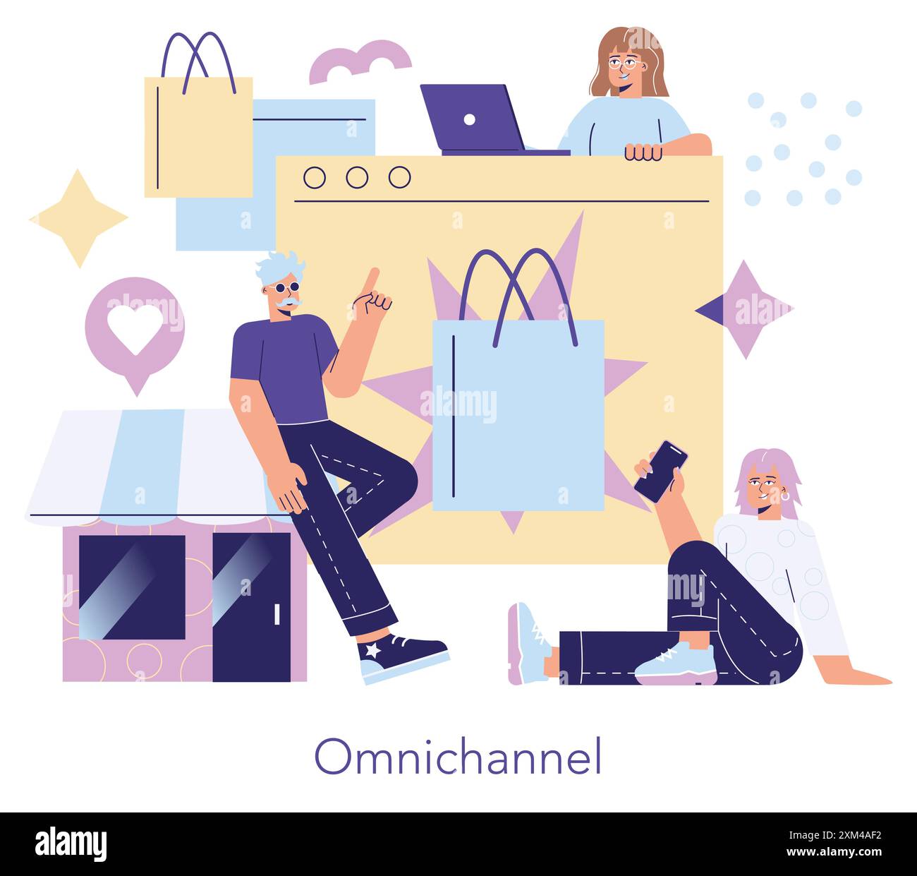 Omnichannel retail concept. Seamless shopping experience through in ...