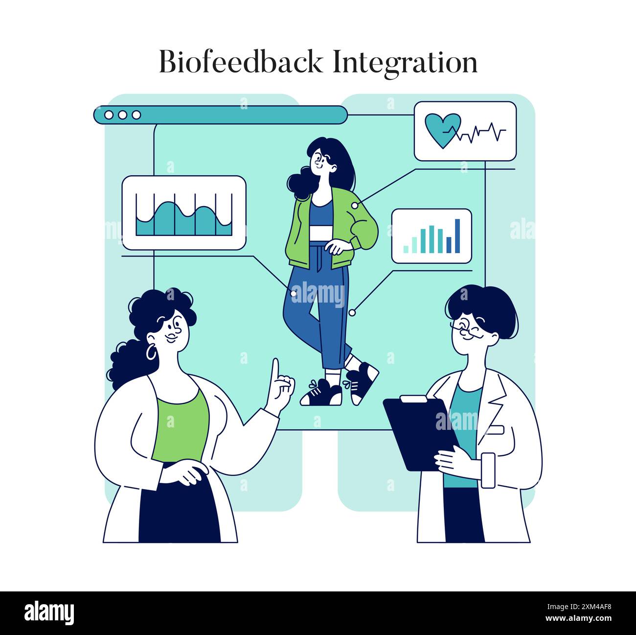 Biohacking concept. Scientists integrate biofeedback technology with ...