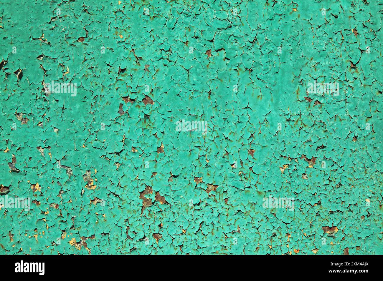 Metallic wall background, texture. An old green and rusty surface with ...