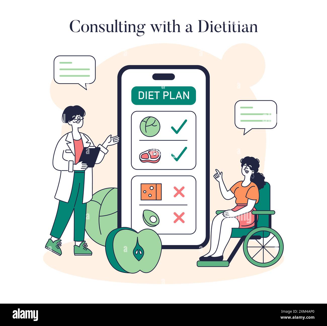 Dietitian Consultation concept. A professional nutritionist advises on ...