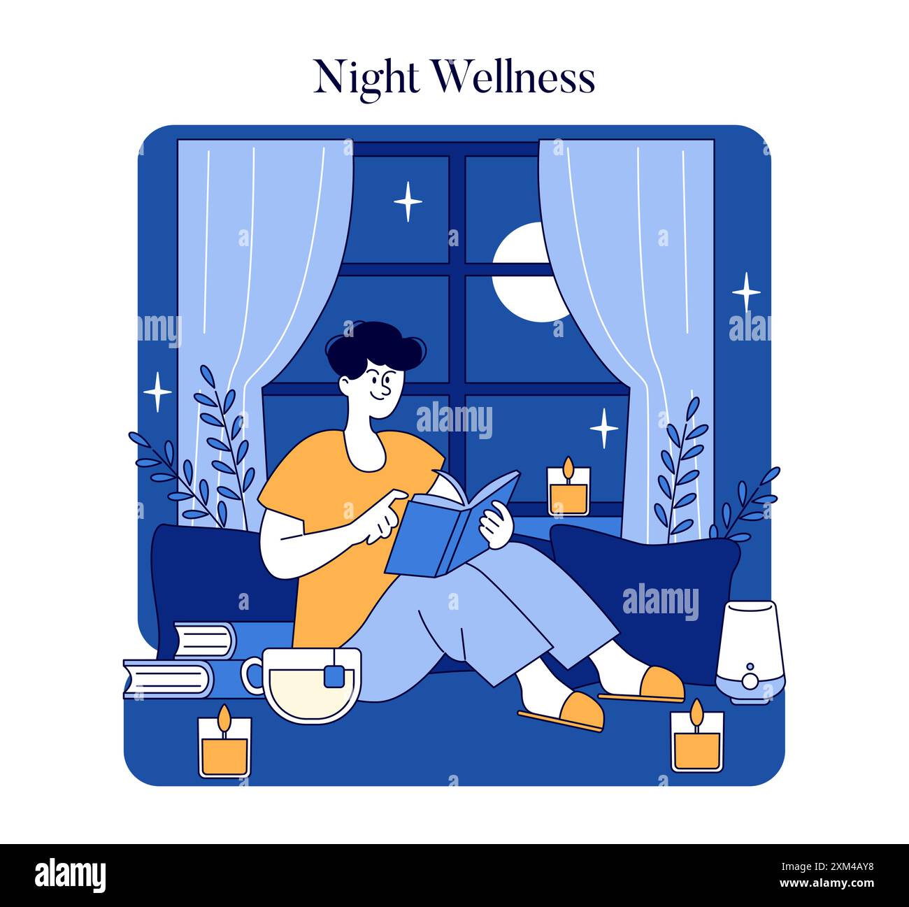 Night reading book stars hi-res stock photography and images - Alamy