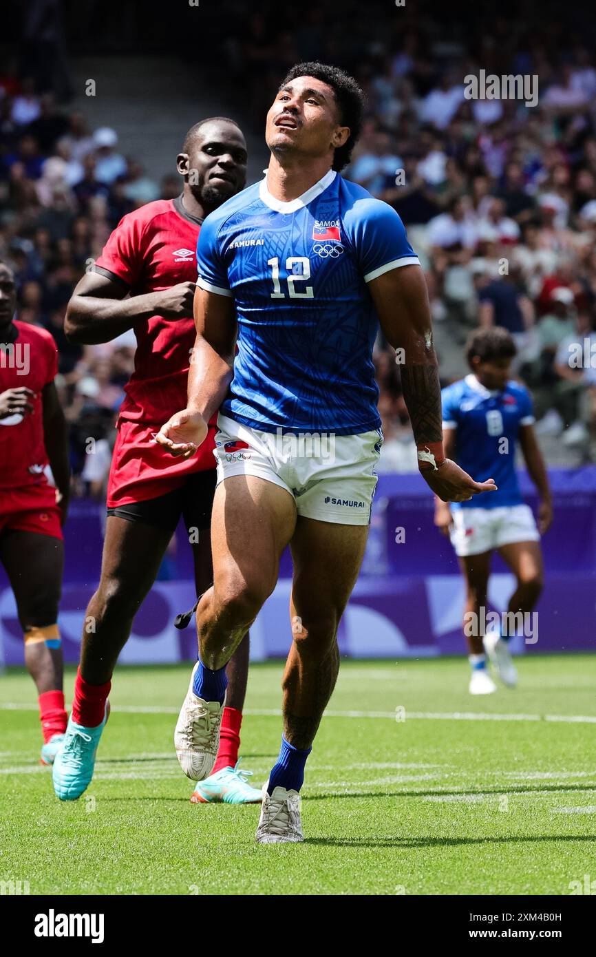 Paris, France, 25 July, 2024. Vaa Apelu Maliko (12) of Team Samoa ...