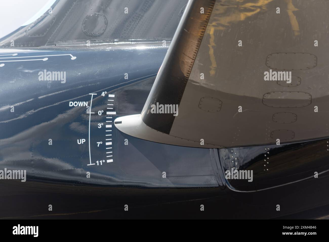 Angle markings on the fuselage of Embraer E195 E2 indicating the angle ...