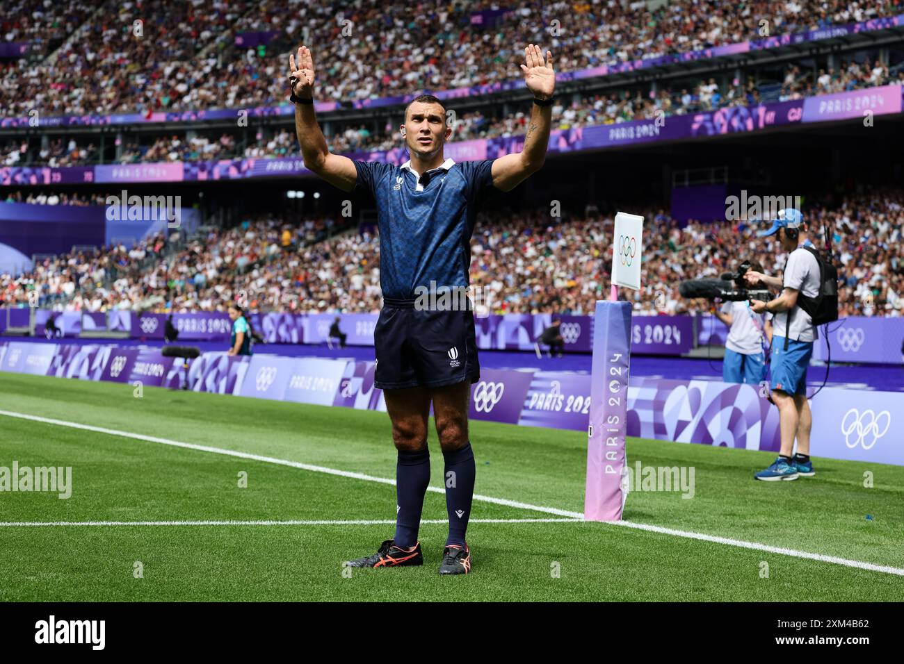 Paris, France, 25 July, 2024. Referee calls for the TMO during the ...