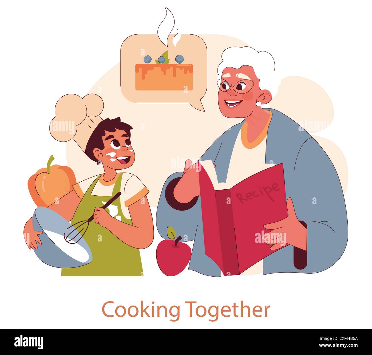 Grandparents Day concept. Joyful grandmother and grandchild share a ...