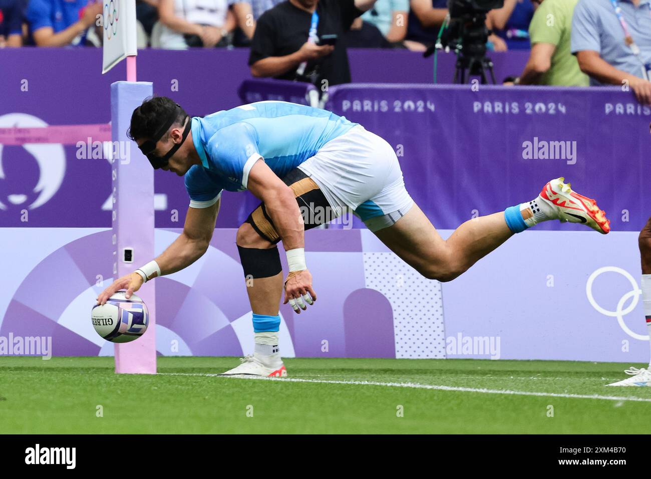 Paris, France, 25 July, 2024. Baltazar Amaya #10 of Team Uruguay scores ...