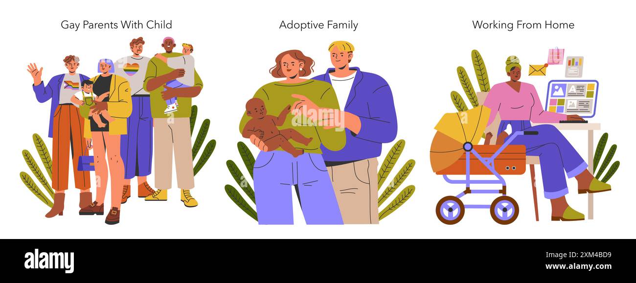 Working parents home Cut Out Stock Images & Pictures - Alamy