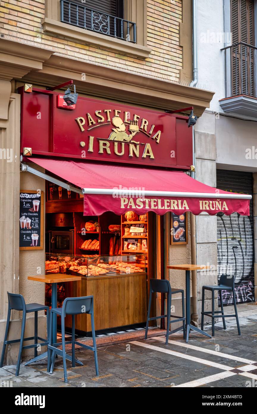 Pamplona, Spain- May 19, 2024: The front of Pastelera Iruna on the ...