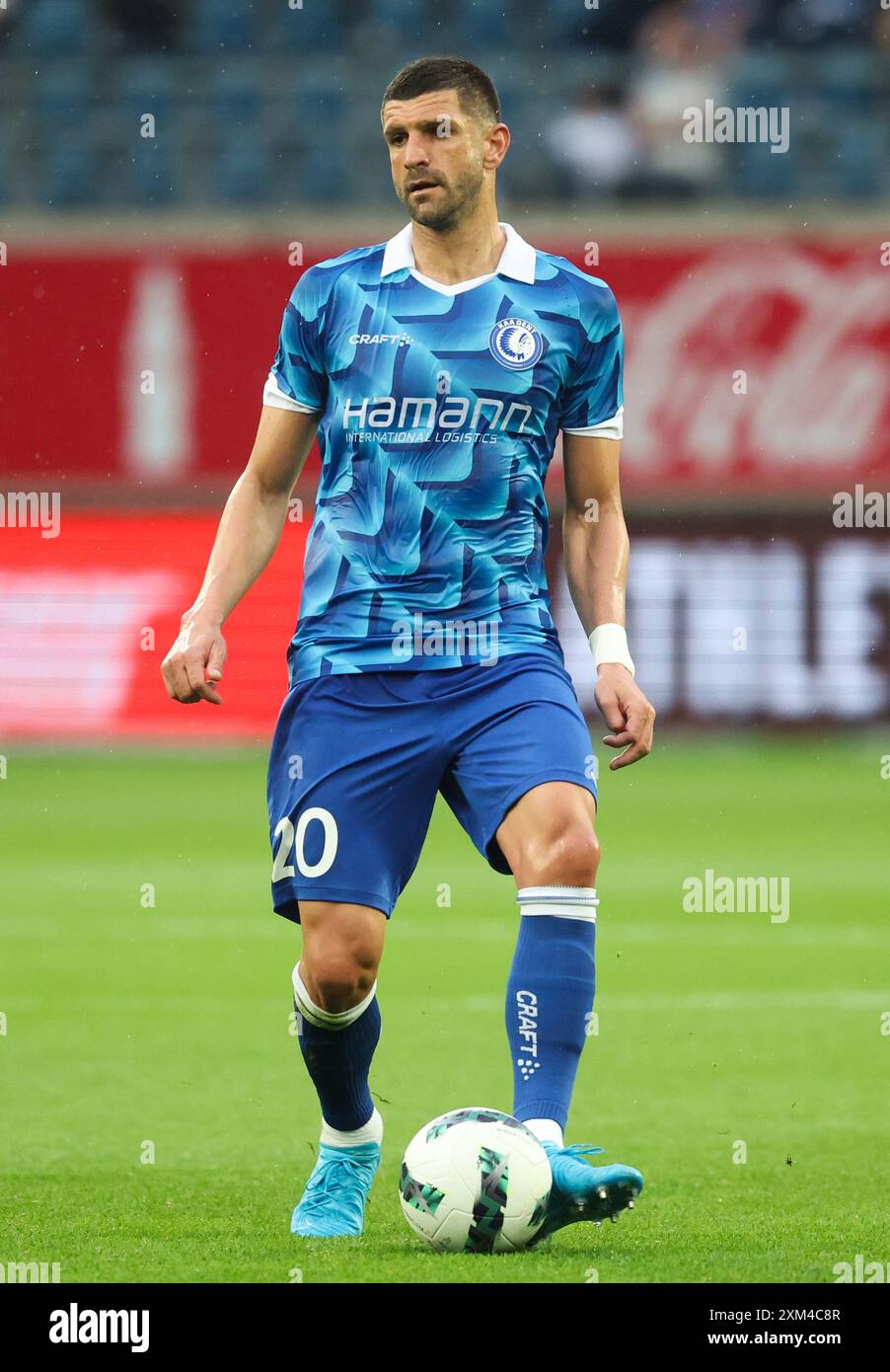 Gent, Belgium. 25th July, 2024. Gent's Stefan Mitrovic pictured in ...