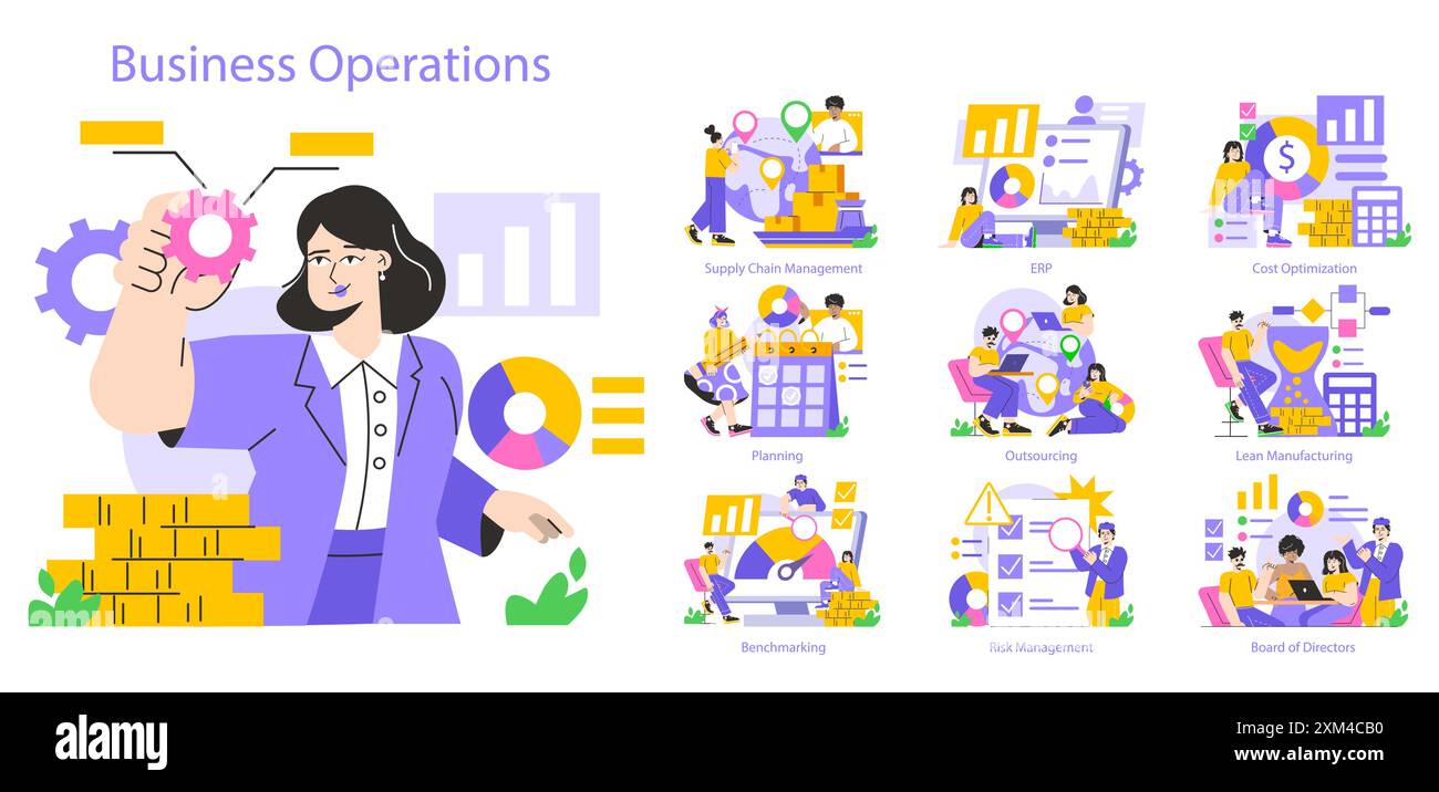 Business Operations concept. Strategic corporate activities and project ...