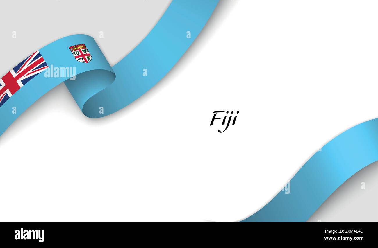 Curved ribbon with fllag of Fiji on white background with copyspace Stock Vector Image & Art - Alamy