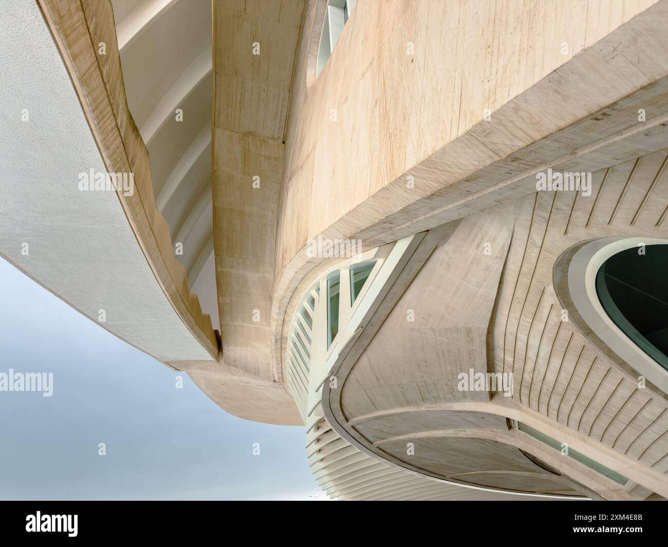 Architectural marvel with dynamic curves and detailed structural ...