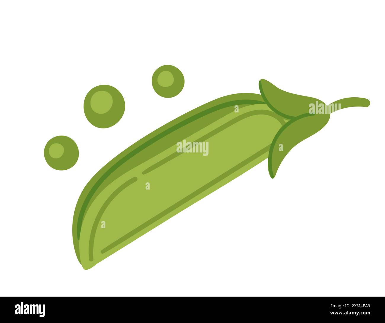 Fresh green pea in pod, with separated three peas. Healthy natural ...