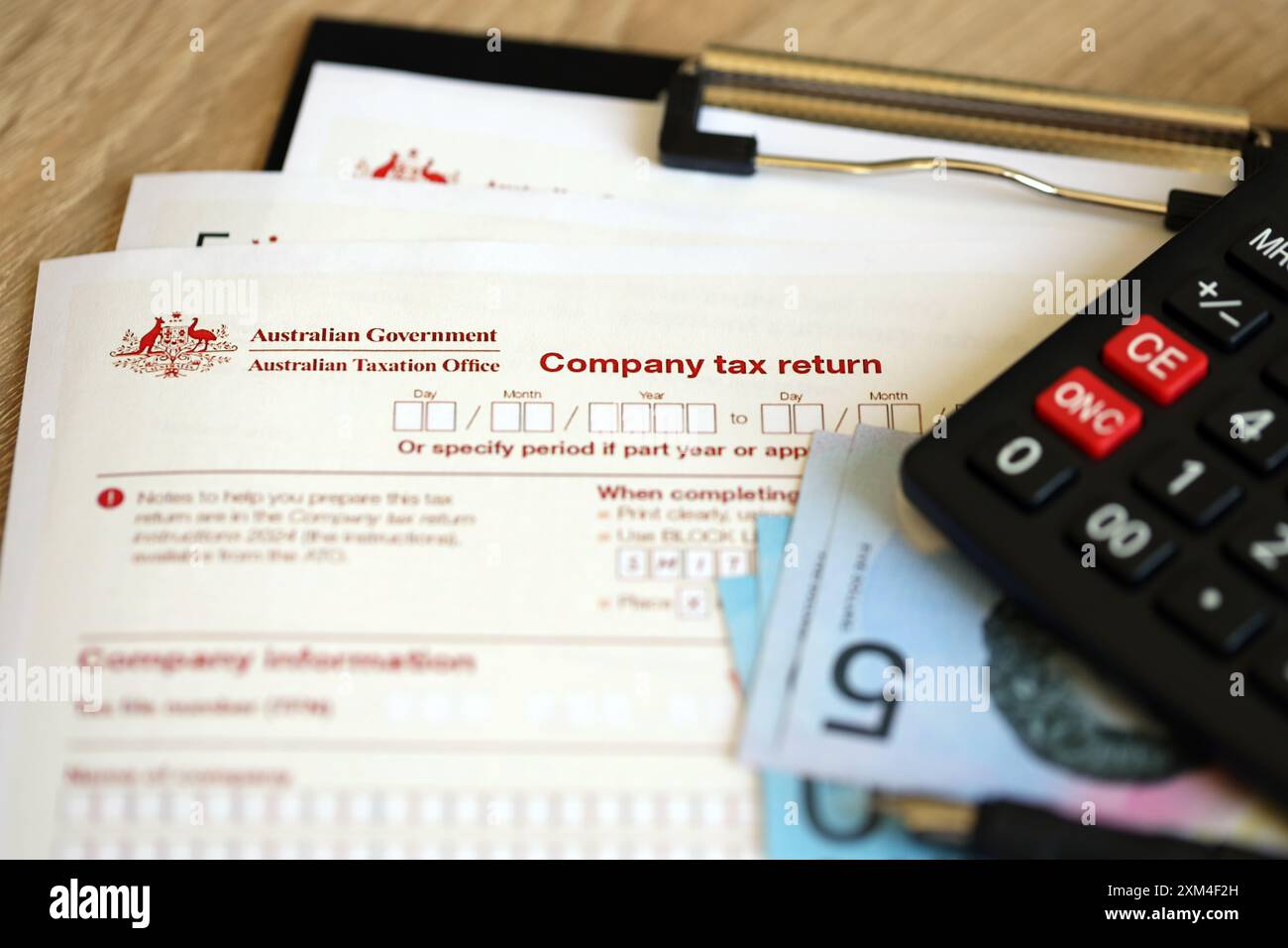 KYIV, UKRAINE - JULY 10, 2024 Australian Company Tax Return blank form ...