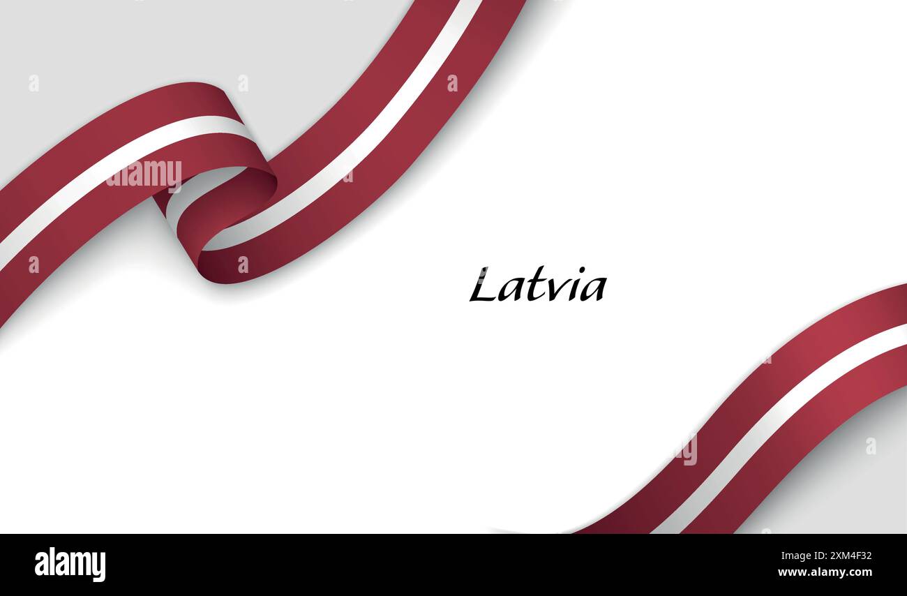 Curved ribbon with fllag of Latvia on white background with copyspace Stock Vector Image & Art ...