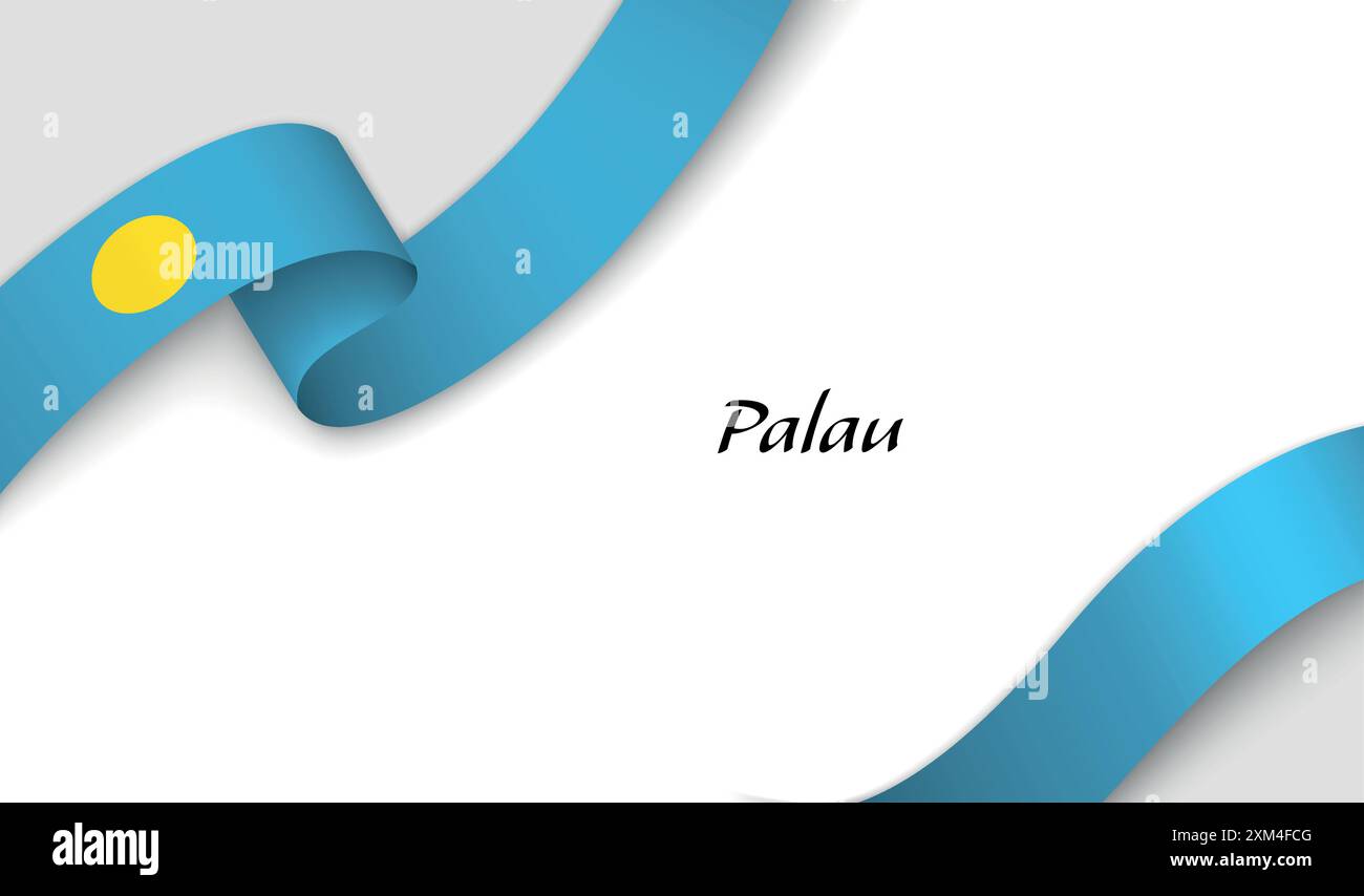 Curved ribbon with fllag of Palau on white background with copyspace Stock Vector Image & Art ...