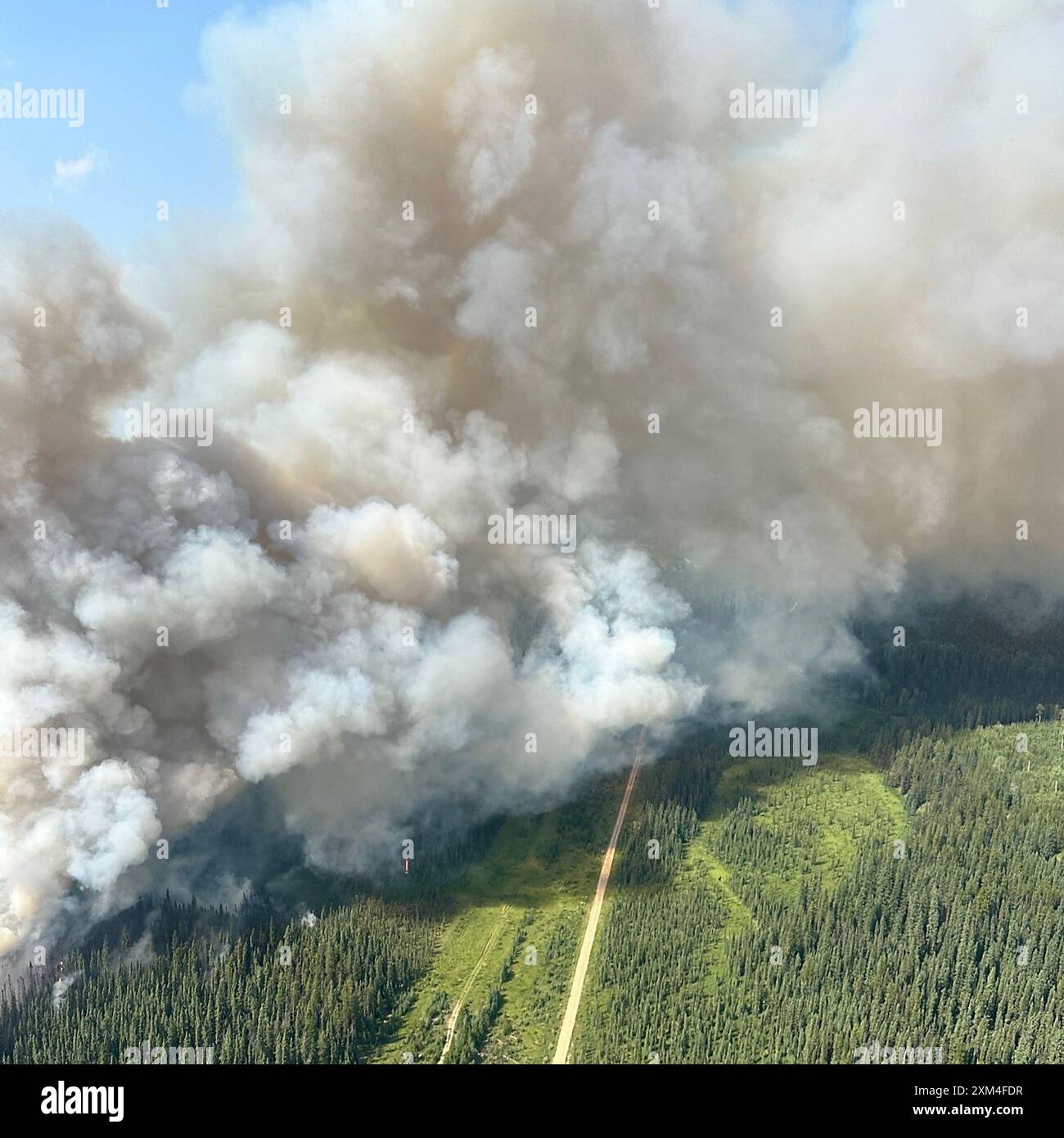 July 25, 2024, Jasper National Park, Alberta, Canada: An aerial photo ...