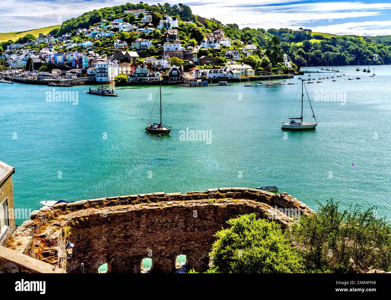 Colorful Old Bayard's Cove Fort Harbor Ferry Dartmouth Kingwear Devon ...