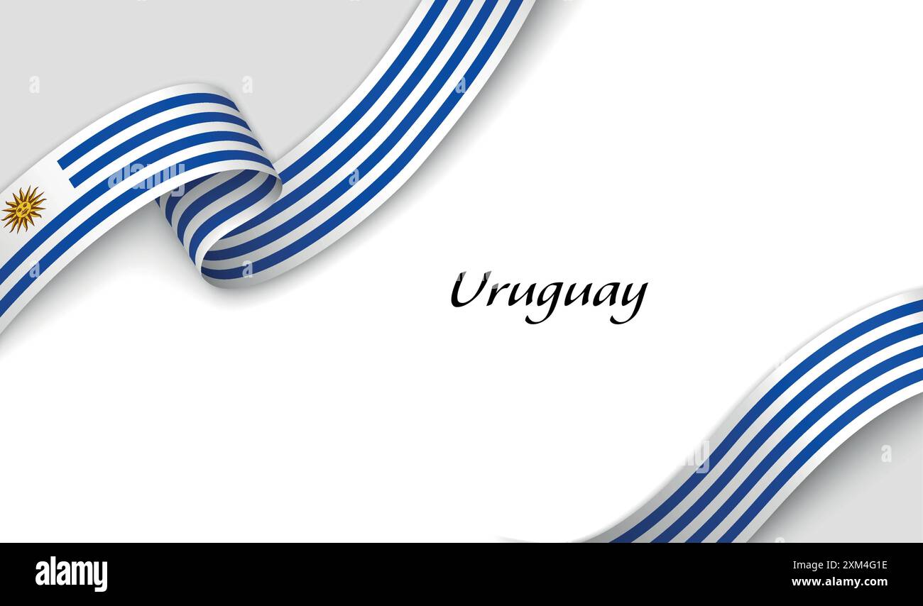 Curved ribbon with fllag of Uruguay on white background with copyspace Stock Vector Image & Art ...