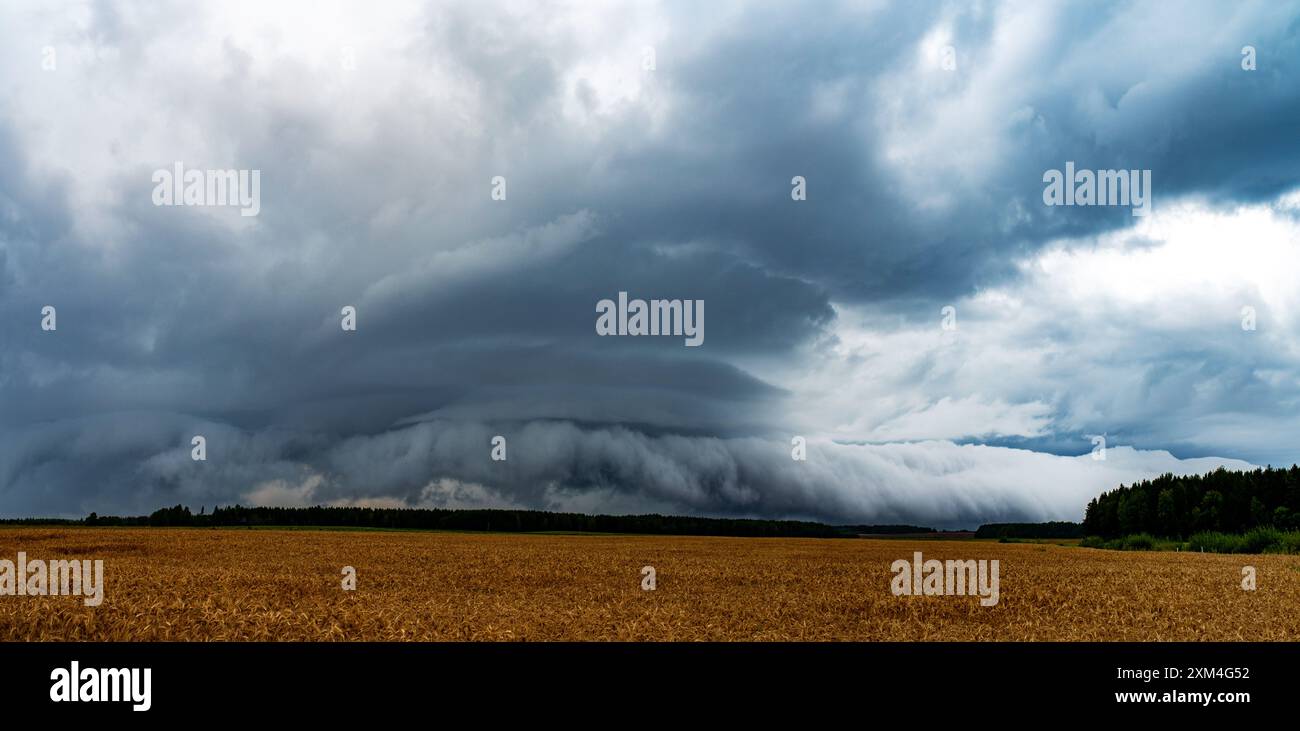 Storm Clouds over Field, Tornadic Supercell, Extreme Weather, Dangerous ...