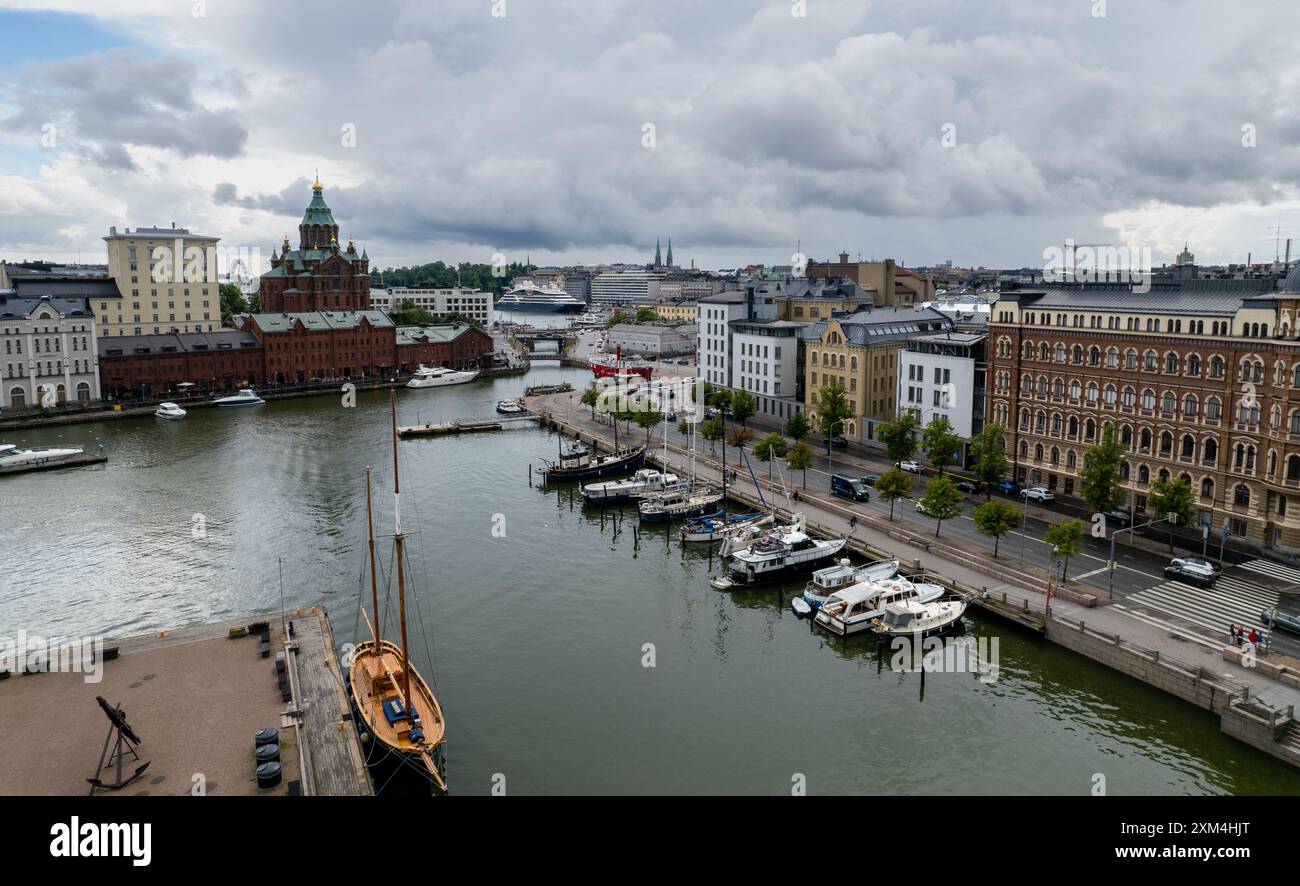 Aerial view of Helsinki cityscape capital of Finland. Kruununhaka and ...