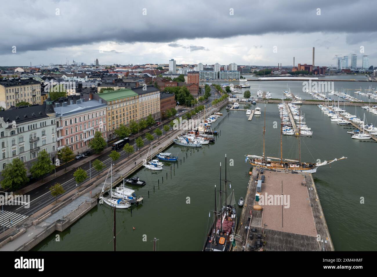 Aerial view of Helsinki cityscape capital of Finland. Kruununhaka and ...