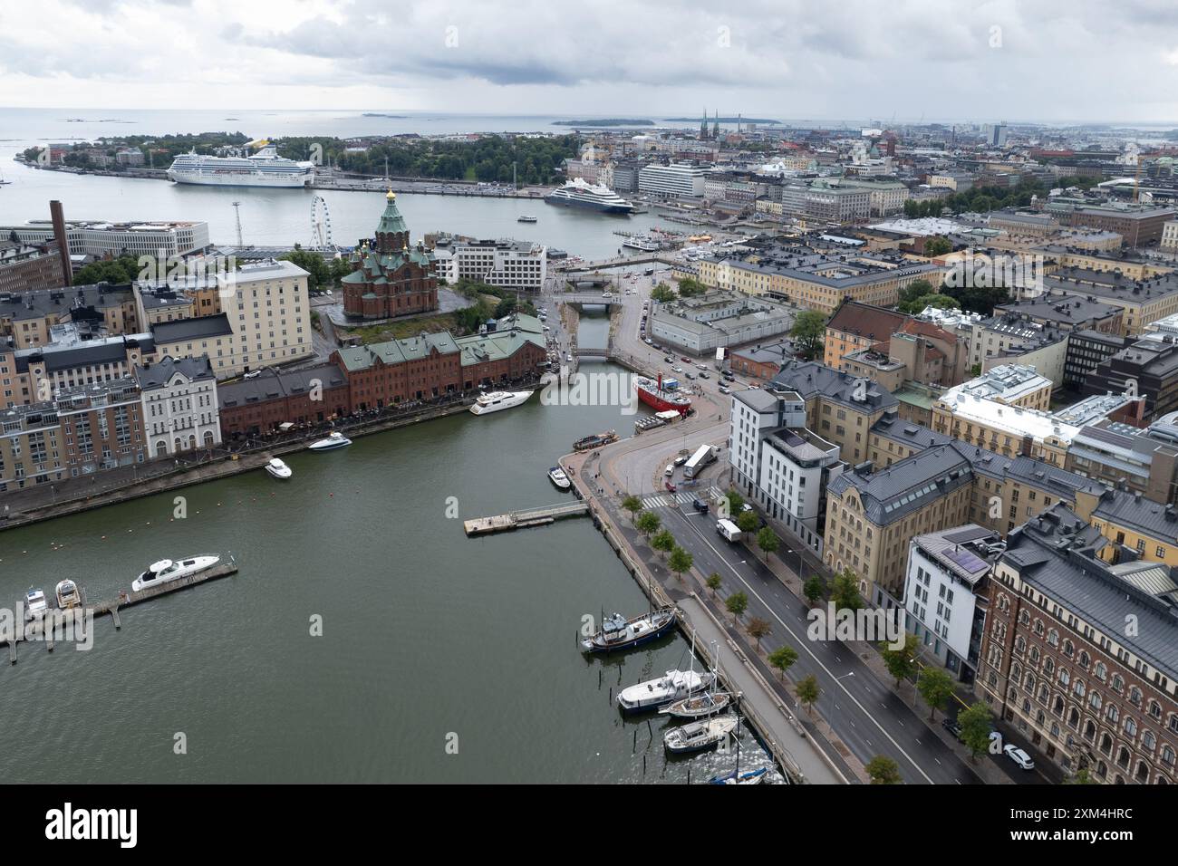 Aerial view of Helsinki cityscape capital of Finland. Kruununhaka and ...
