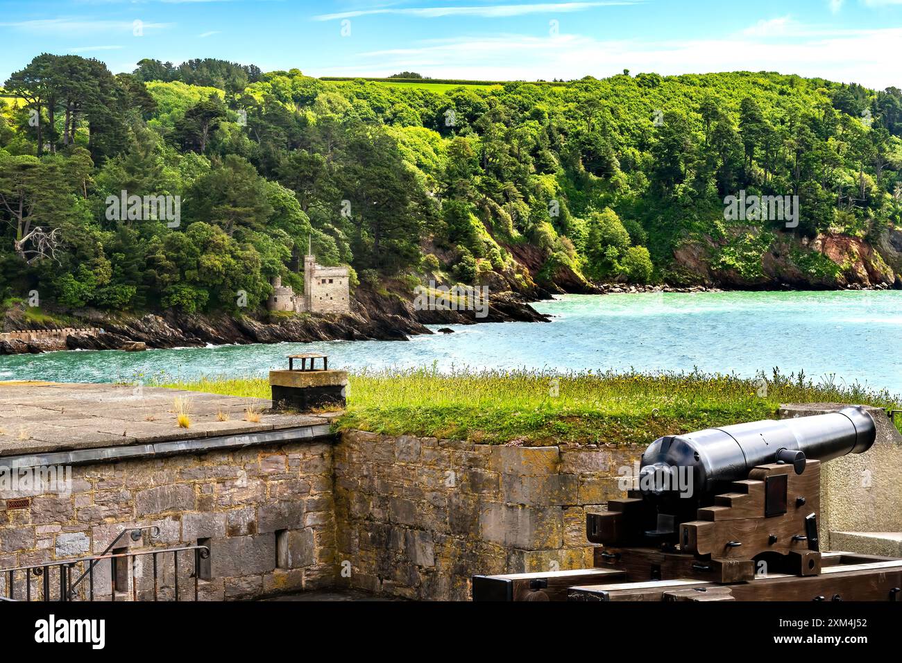Colorful Cannon Castle Dartmouth Kingswear Devon England. Castle ...
