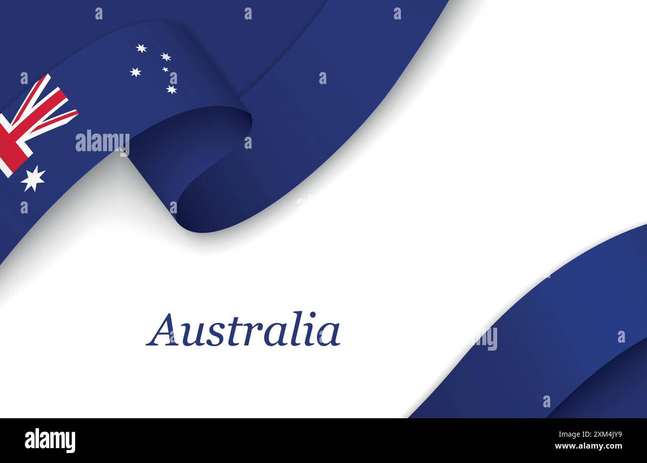 Curved ribbon with fllag of Australia on white background with copyspace Stock Vector Image ...