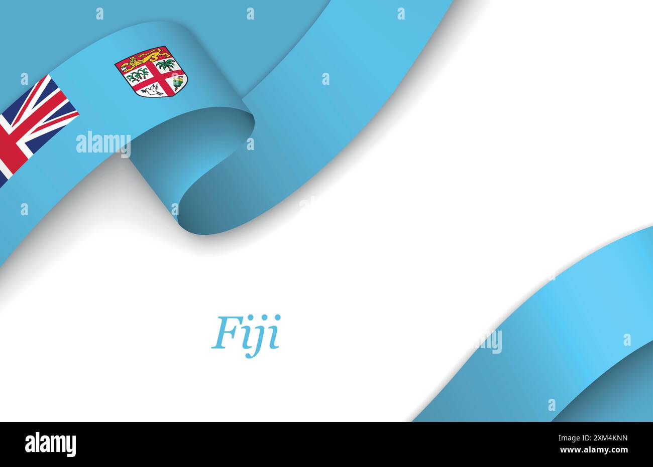 Curved ribbon with fllag of Fiji on white background with copyspace Stock Vector Image & Art - Alamy