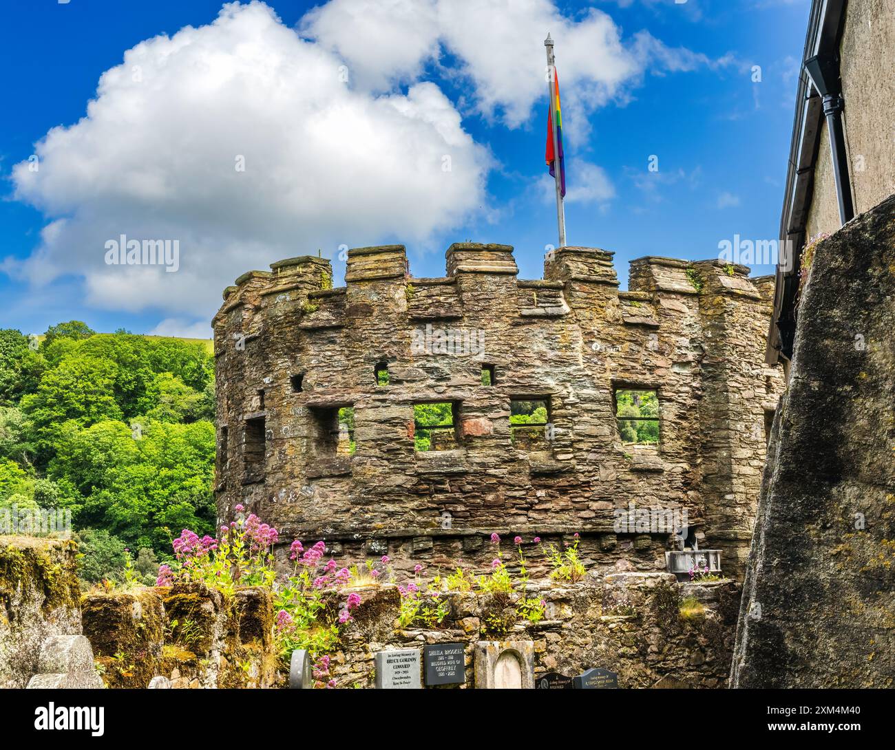 Colorful Gun Battery Behind Church Graves Castle Dartmouth Devon ...