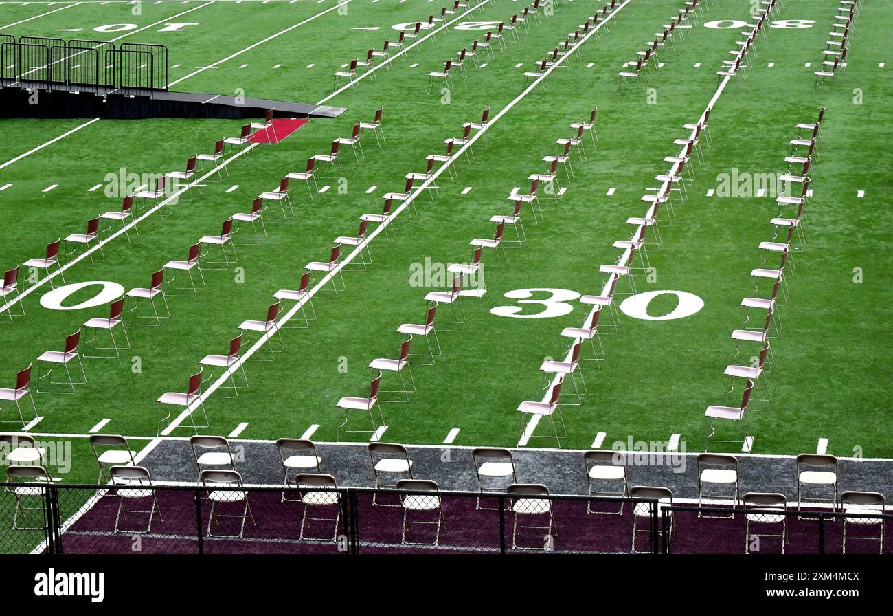 Graduation ceremony seats set up hi-res stock photography and images ...