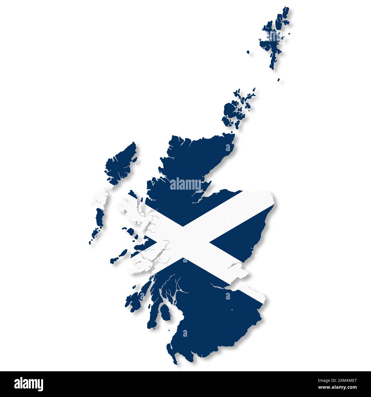 A Scotland flag map on white background with clipping path Stock Photo ...