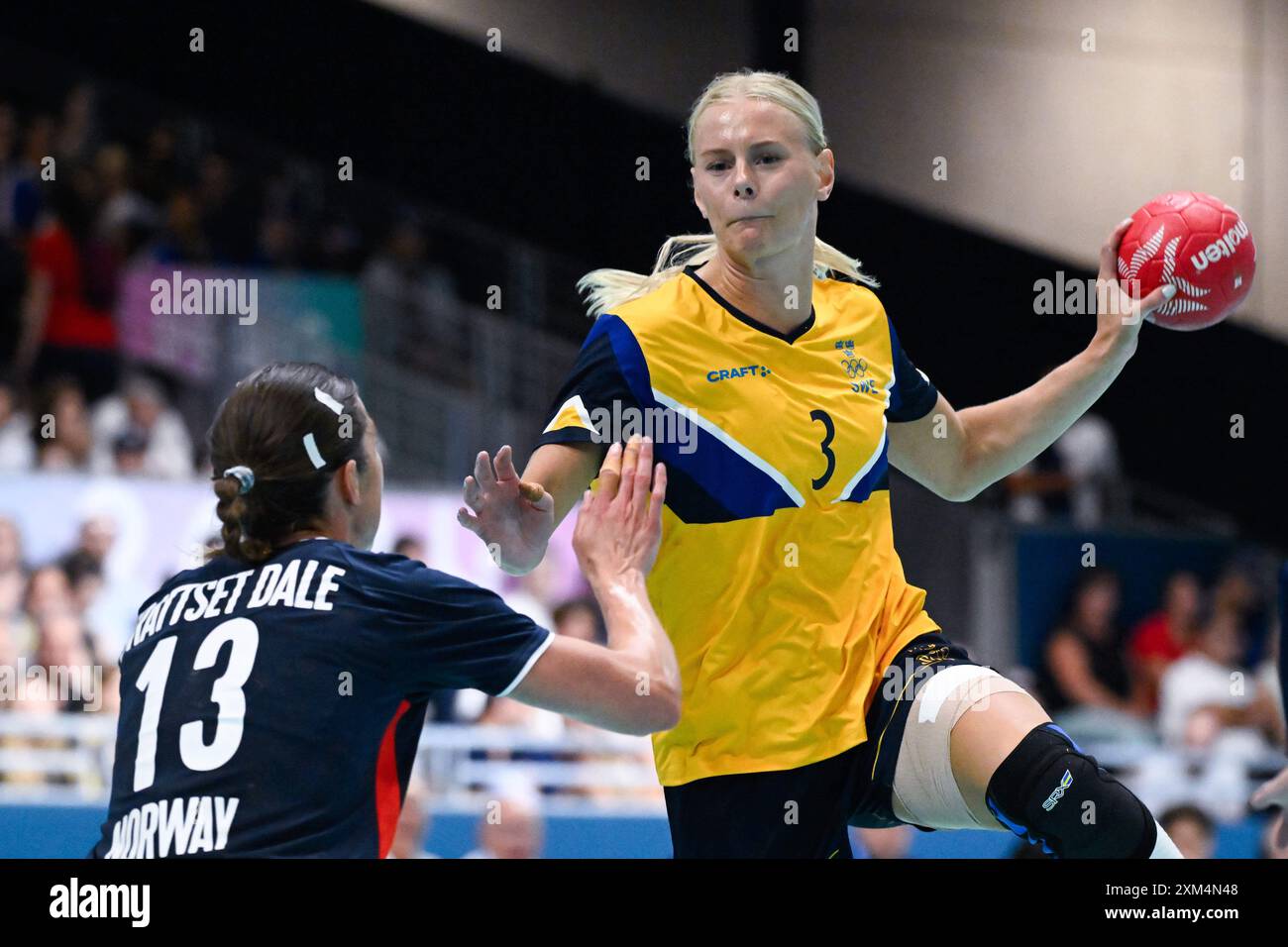 Paris, France. 25th July, 2024. Nina Koppang of Sweden, Handball, Women ...
